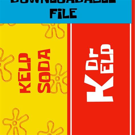 Spongebob Soda Labels Etsy México