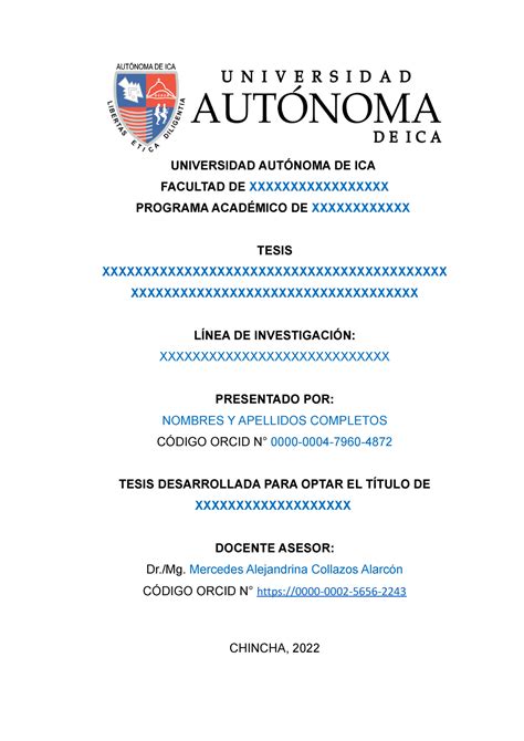 Esquema Tesis 2022 Cuantitativo Universidad AutÓnoma De Ica