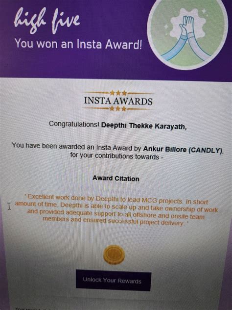 Deepthi Thekke Karayath On Linkedin Happy To Receive Rise Insta Award
