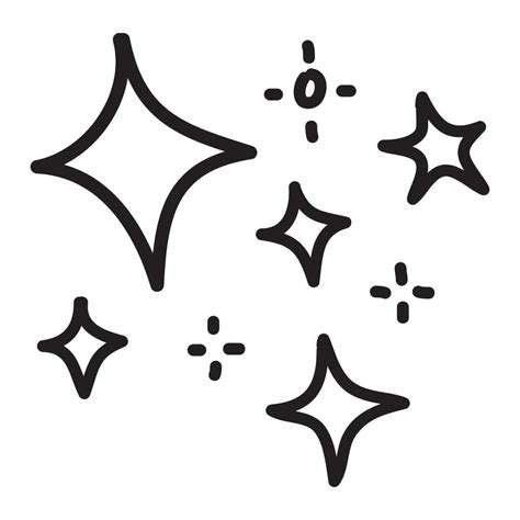 Ensemble De Griffonnages Détoiles Vectorielles Icône Détincelle