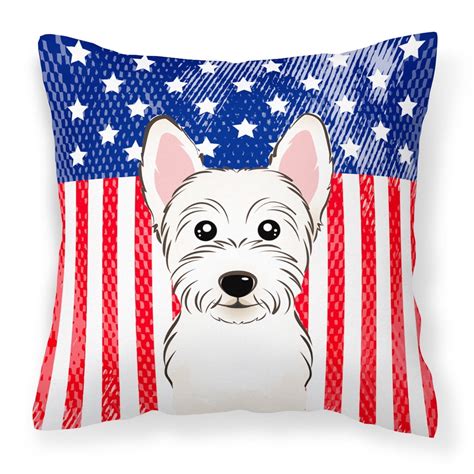Carolines Treasures Bb2156pw1414 American Flag And Westie Fabric