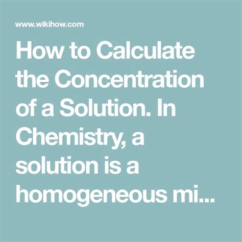 5 Easy Ways To Calculate The Concentration Of A Solution Solutions