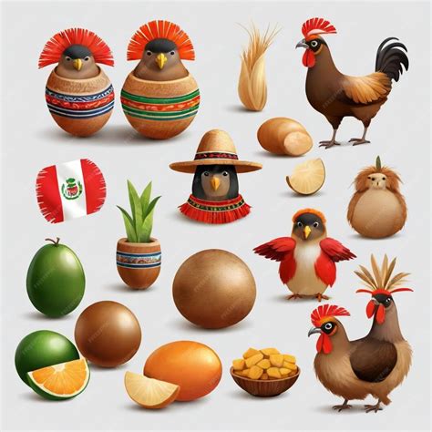 A Collection Of Different Types Of Eggs Including A Chicken And A