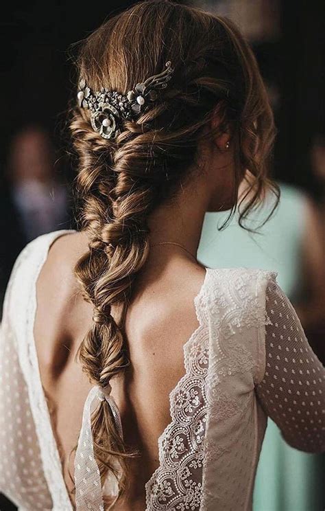 Fishtail Braid Updo Wedding