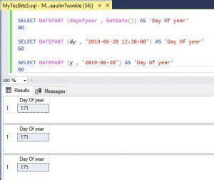 Getting Day Of Year In SQL Server My Tec Bits