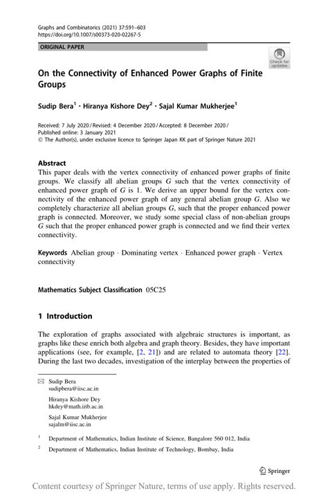 On The Connectivity Of Enhanced Power Graphs Of Finite Groups Request Pdf