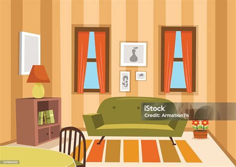 Living Room向量圖形及更多客廳圖片 客廳 背景 主題 住宅房間 Istock