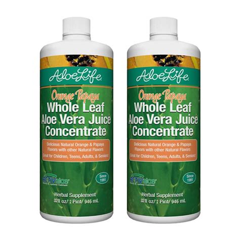 Aloe Life Organic Whole Leaf Aloe Vera Juice Concentrate Orange