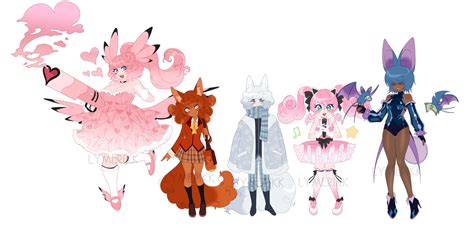 Pokemon Gijinka Adopts 5 15 Open By Lymerikk On Deviantart
