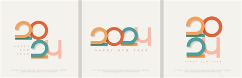 현대적이고 독특한 숫자가 있는 다채로운 벡터 번호 2024 프리미엄 벡터 디자인 현대적이고 깨끗하며 독특합니다 달력 인사말 및 새해 축하를 위한 디자인 12월 31일에 대한