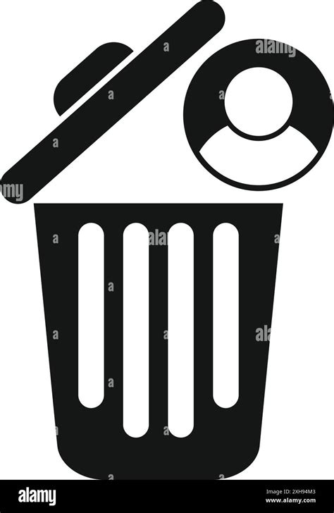 Trash Bin With Person Icon Representing Account Deletion Concept Stock Vector Image Art Alamy