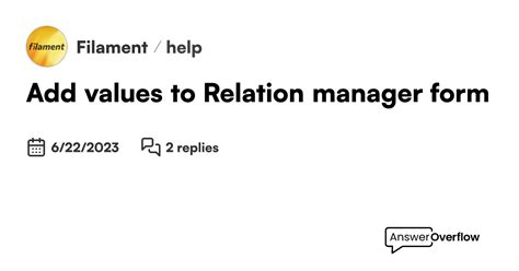 add values to relation manager form filament
