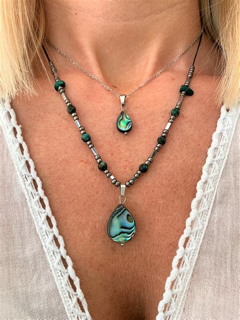 Highly Iridescent Abalone Shell Necklaces Paua Shell Gemstone Amazing