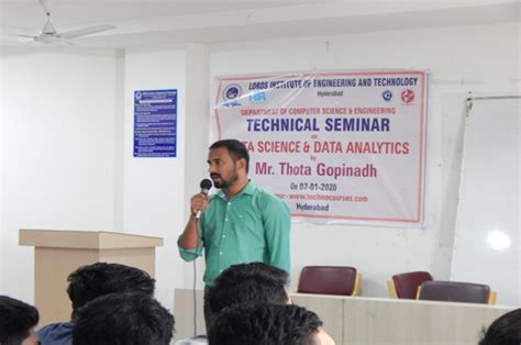 Technical Seminar On “data Science And Data Analytics” Lords Institute Of Engineering And