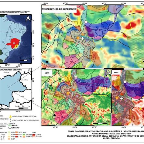 Temperatura da Superfície e Índices NDVI e NDBI Download