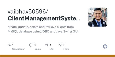 GitHub Vaibhav ClientManagementSystem Create Update Delete And Retrieve Clients From