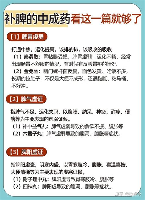补脾的中成药，看这一篇就够了 知乎