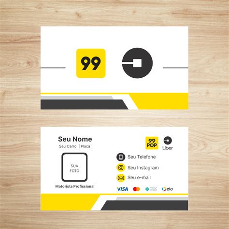 Cartão de Visita para Uber e 99 Pop Personalizado IDEUP Marketing