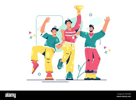 Group Of Happy People Stock Vector Image And Art Alamy