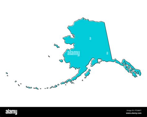 Alaska Map Shape United States Of America Flat Concept Icon Symbol