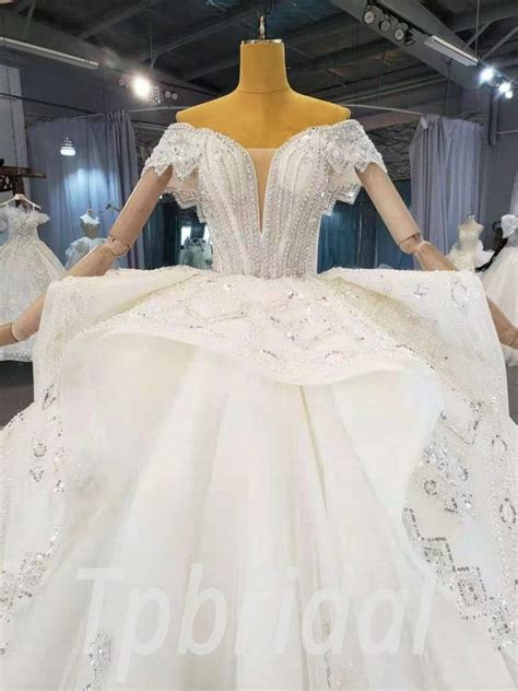 Beaded Lace Ball Gown Wedding Dress Haute Couture Bridal Gown
