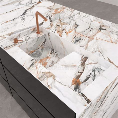 Neolith Calacatta Luxe Martina Sink Oasink Integrated Sinks