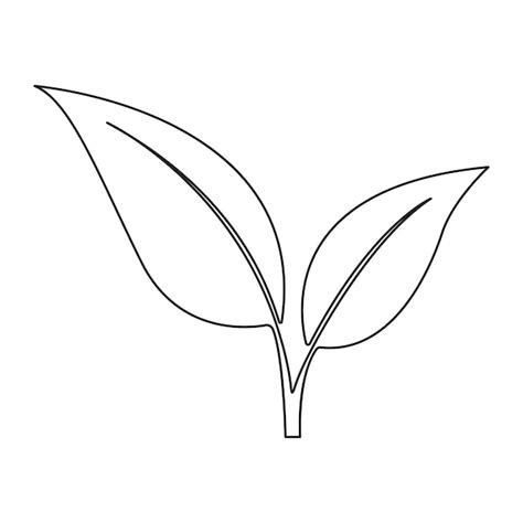 Premium Vector Continuous Line Leaf Drawing Vector Illustration