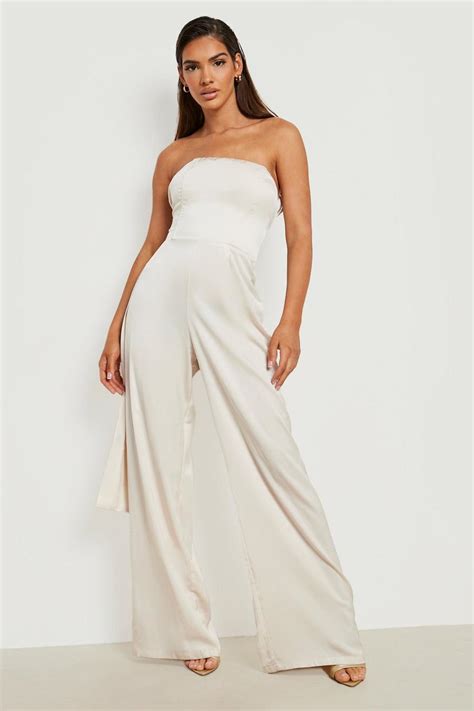Strapless Jumpsuits Bandeau Jumpsuits Boohoo Uk