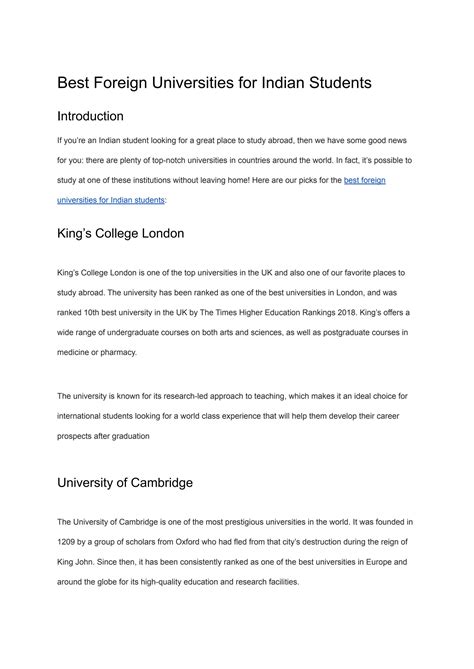 Best Foreign Universities For Indian Students By Msm Unify Issuu