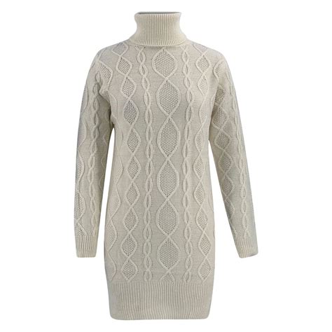Mifelio Long Sweater Dress Neck Slim Fit Long Autumnwinter Warm