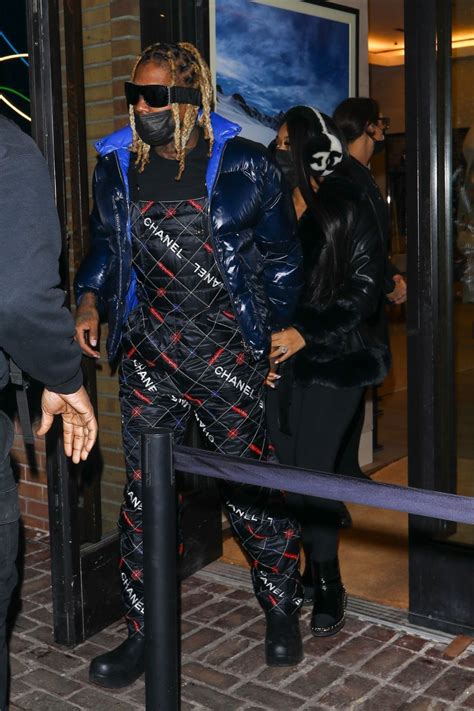 India Royale And Lil Durk Shopping At Louis Vuitton Store In Aspen 12
