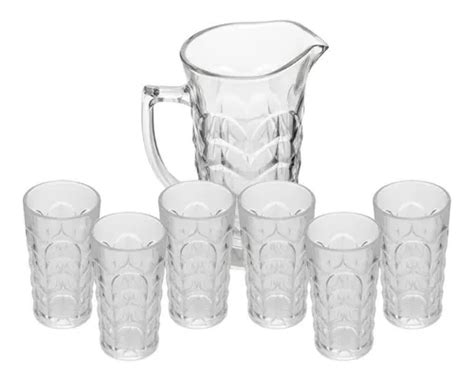 Set De Jarras Y Vasos De Vidrio Rose De 7 Piezas Mercadolibre