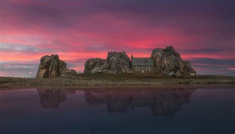 Wallpaper Water Reflection Sunset House Sky Building 1920x1100