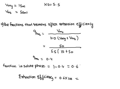 Solved A Solute Has A Kd Between Water And Chloroform Of Suppose