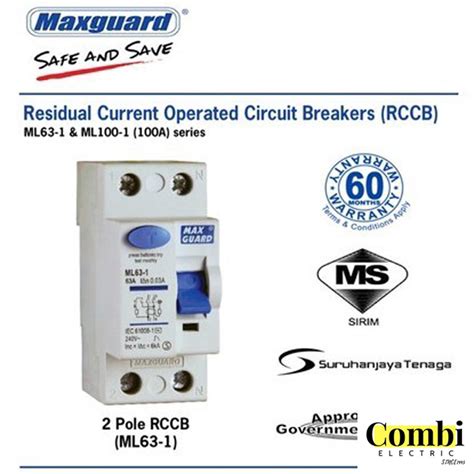 MAXGUARD 2P 40A 63A 2 Pole 30MA RCCB ELCB Shopee Malaysia