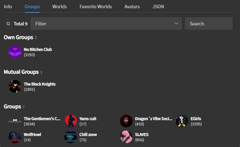 Feature Request Filters And Search On Tabs · Issue 476 · Vrcx Team