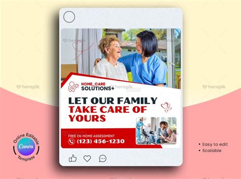 Senior Care Social Media Banner Canva Template Heropik