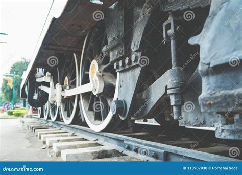 Close Up Of The Rusty Wheel Train On The Railway Track Stock Photo Image Of Iron Industry
