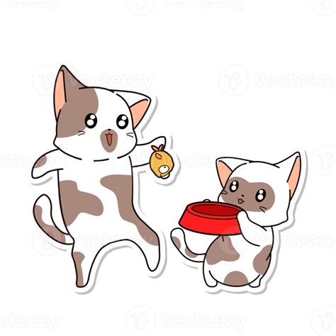 Cute Cat Cartoon Sticker 11811647 Png
