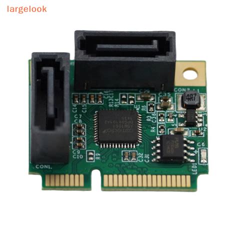 Largelook การ์ดอะแดปเตอร์ขยาย Pci Express ขนาดเล็ก 2 พอร์ต Sata 30