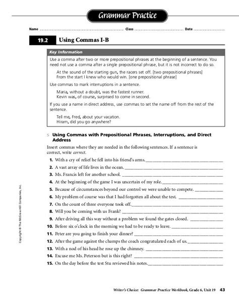 6th Grade Grammarworkbook