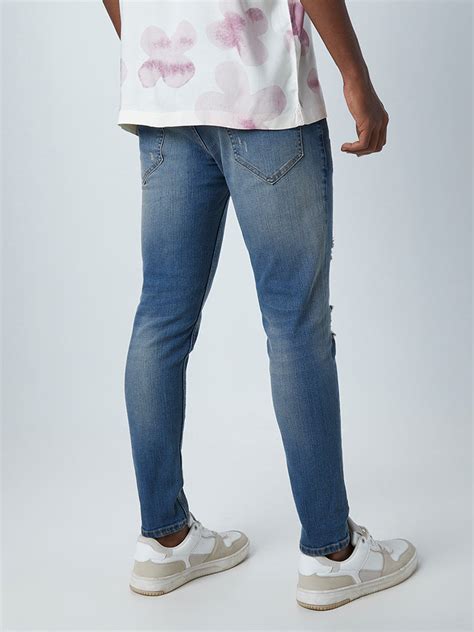Buy Nuon Blue Straight Fit Mid Rise Jeans From Westside