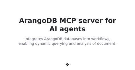 arangodb mcp server for ai agents
