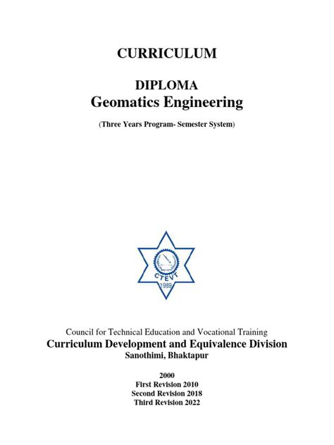 Diploma In Geomatics Engineering Revised 2022 Pdf Surveying Geomatics