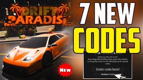 UPDATE NEW CODES FOR DRIFT PARADISE CODES ROBLOX 2024 DRIFT