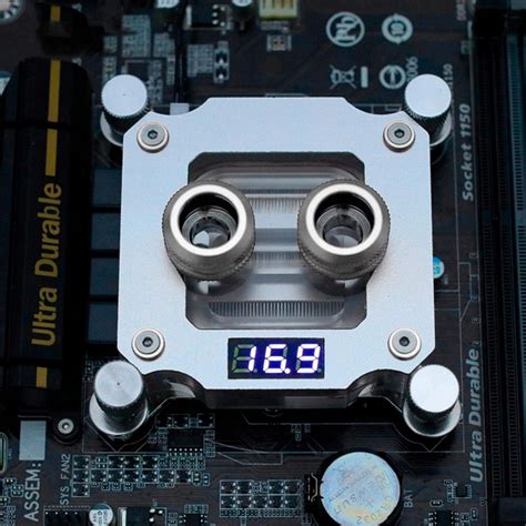Computer CPU Water Cooling Block Waterblock With Temperature Display For Intel BigaMart