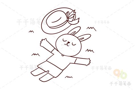 治愈系小兔子简笔画 感受大自然的气息 情景动物简笔画