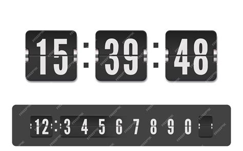 Premium Vector Scoreboard Number Font Vector Modern Ui Design Of Retro Time Meter With Numbers