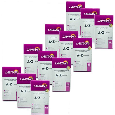 Kit 12x Lavitan Mulher Vitaminas A Z 60 Comprimidos Cimed No Shoptime