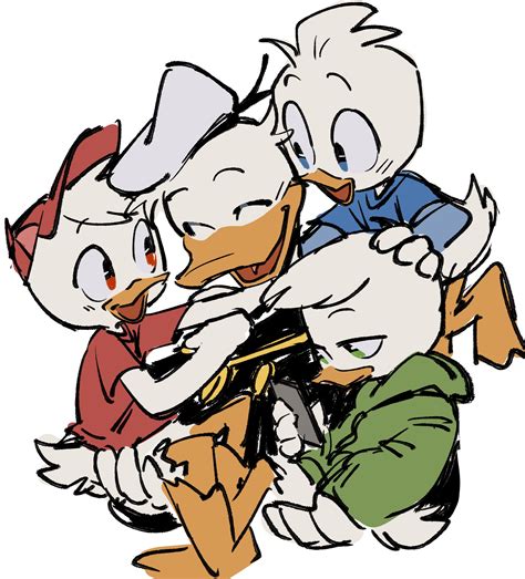 Donald Duck Dewey Duck Louie Duck And Huey Duck Ducktales Drawn By